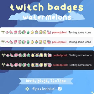 Watermelon Badges for Twitch/youtube/discord | Bit Badges | Twitch Sub ...