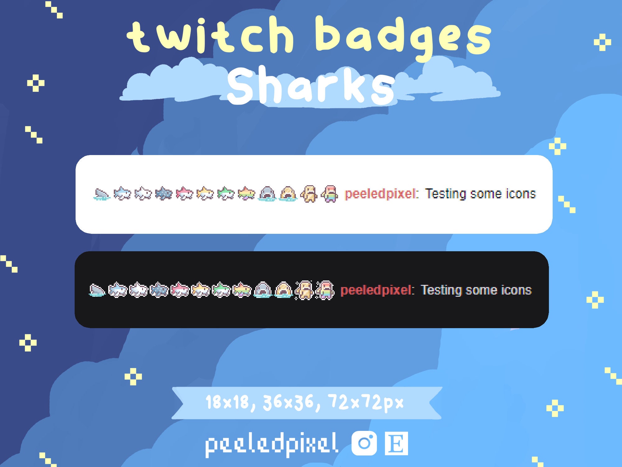 Shark Badges for Twitch/youtube/discord | Bit Badges | Twitch Sub ...