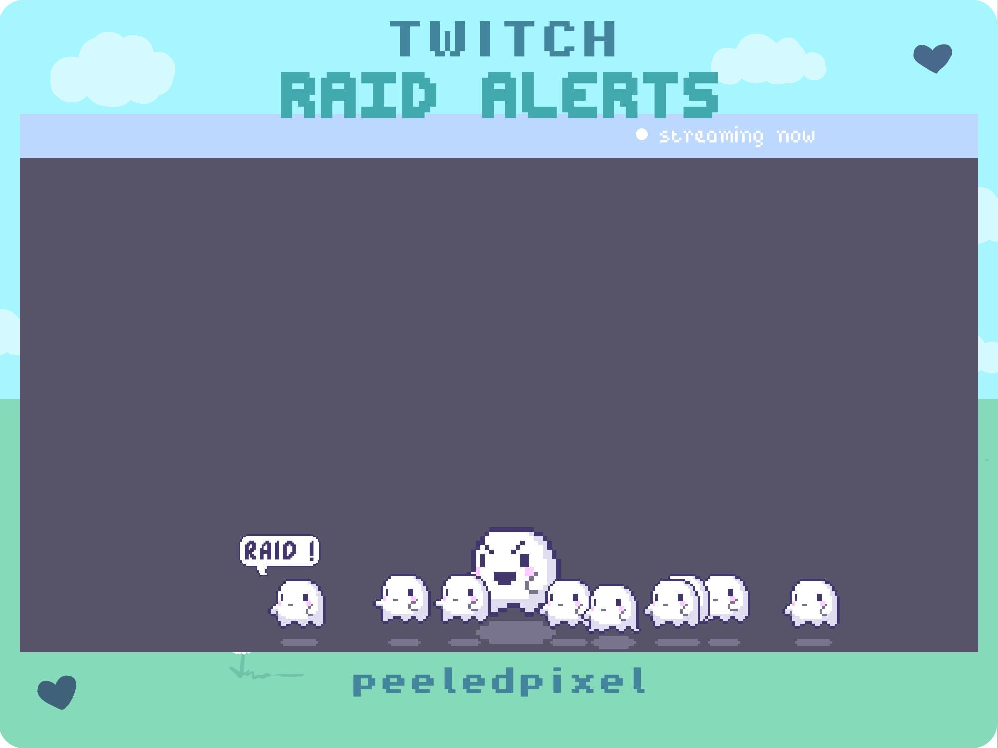Ghost Twitch Raid Alert Pack | Cute Animated Pixel Ghost Bundle ...
