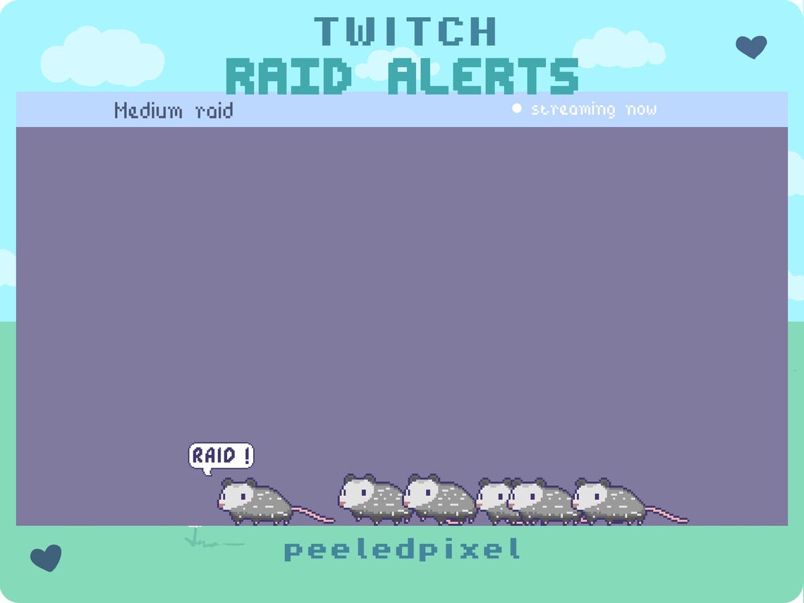 Possum Twitch Raid Alert Pack | Cute Animated Pixel Possum Bundle ...