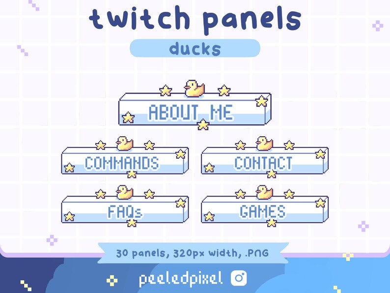 Duck Twitch Panels for Streamers - Instant Download/ready to Use PNG ...