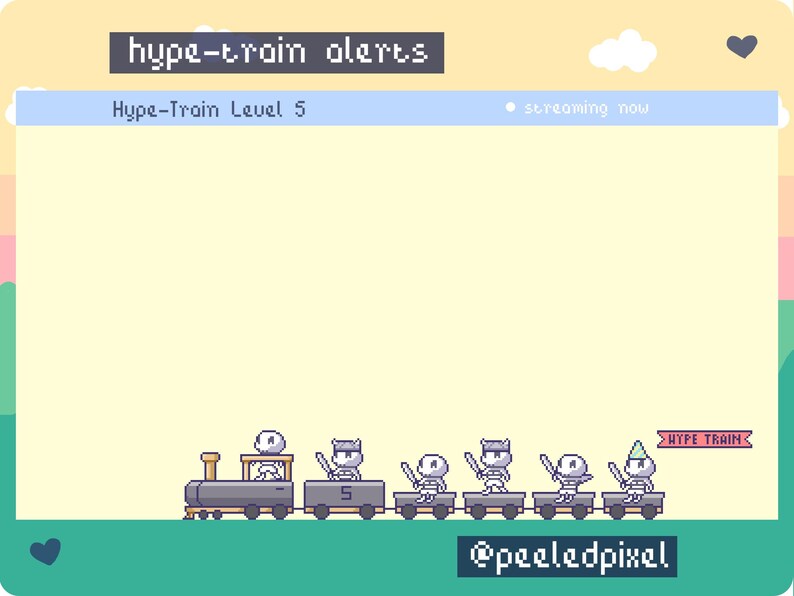 Animated Pixel Skeleton Hype Train Alerts: Twitch Stream Overlay (7x .WEBM Files)(pdf Guide ...