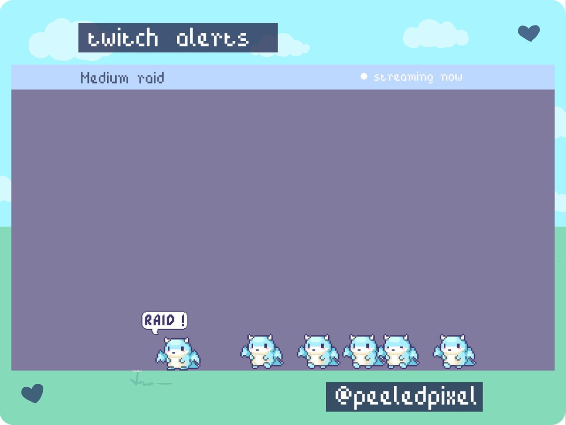 Animated Pixel Dragon Twitch Raid Alerts: Stream Overlay Assets (3x ...