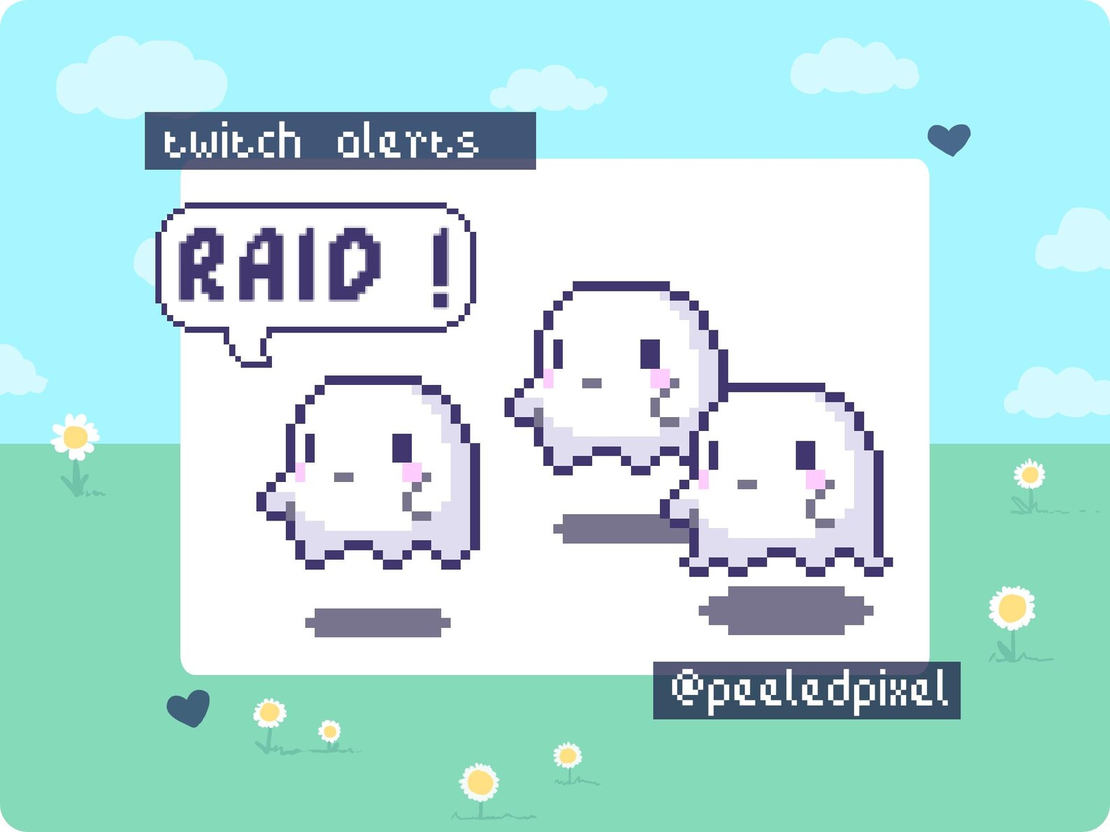 Ghost Twitch Raid Alert Pack | Cute Animated Pixel Ghost Bundle ...