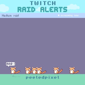 Red Panda Twitch Raid Alert Pack | Animated Pixel Bundle | Raid Overlay ...