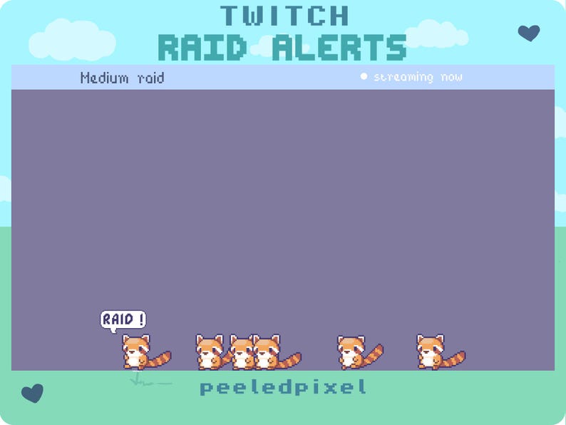 Red Panda Twitch Raid Alert Pack | Animated Pixel Bundle | Raid Overlay ...