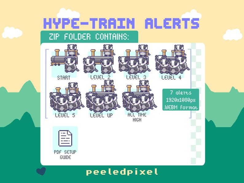 Badger Hype Train Alert Pack | Animated Pixel Dinosaur Bundle | Stream ...
