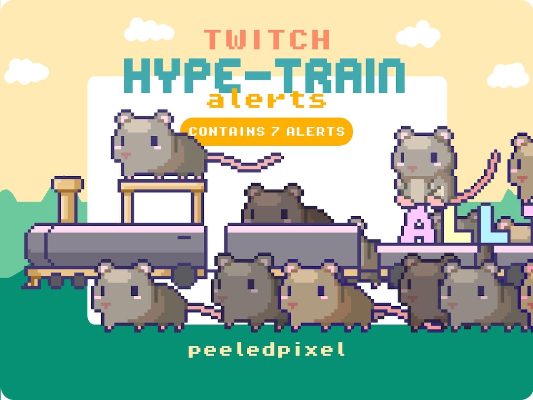 Rat Hype Train Alert Pack | Animated Pixel Rat Bundle | Stream Animal ...