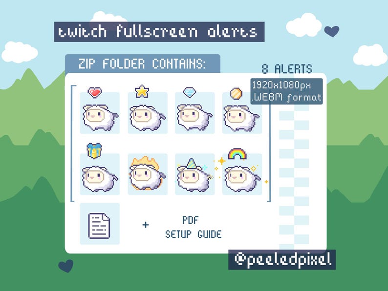 Sheep Fullscreen Alert Pack | Animated Pixel Sheep Bundle | Stream ...