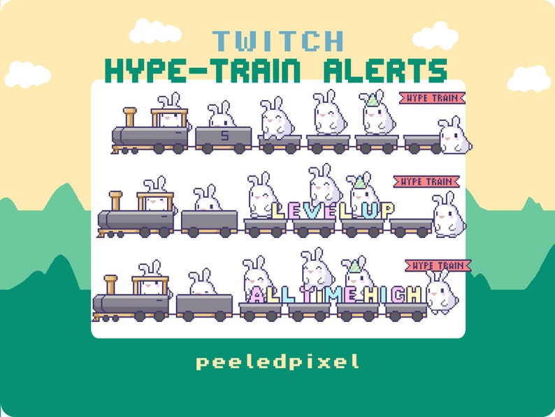 Bunny Hype Train Alert Pack | Animated Pixel Bunny Bundle | Stream ...