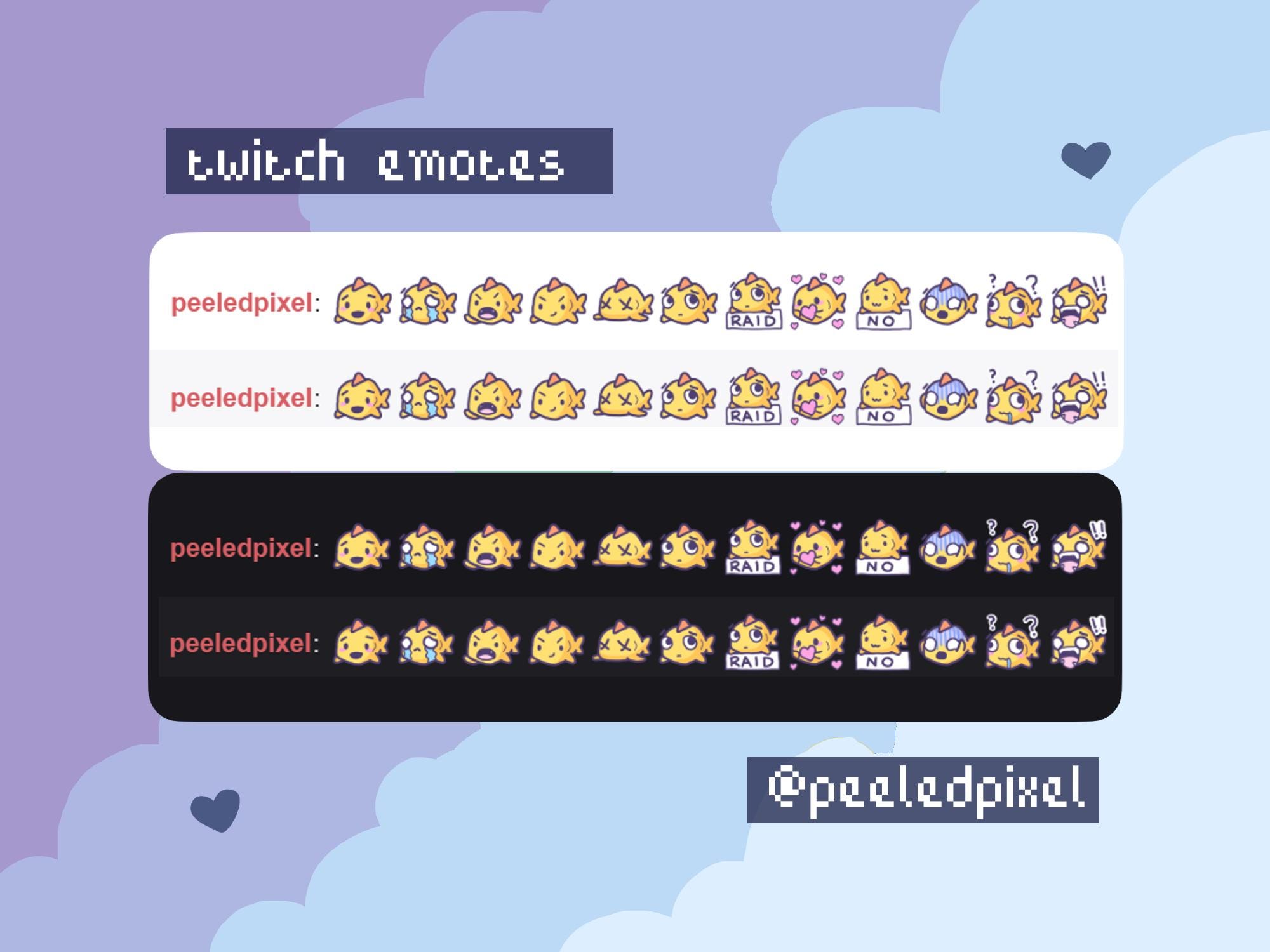 Fish Emotes X 12 for Twitch & Discord Emote | Fish Twitch Emote Pack ...