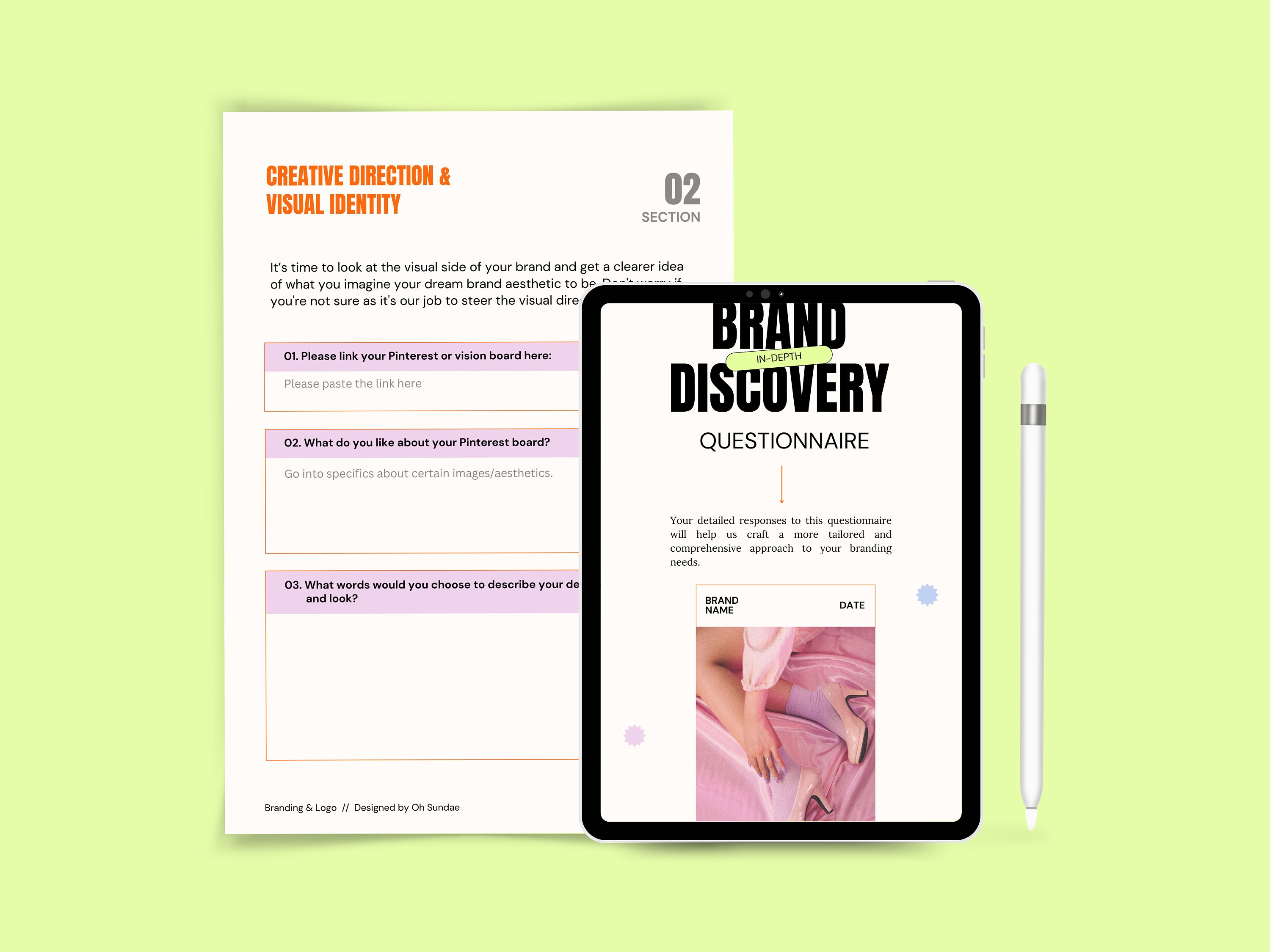 Branding Questionnaire Template for Logo & Brand Designer Client Packet ...