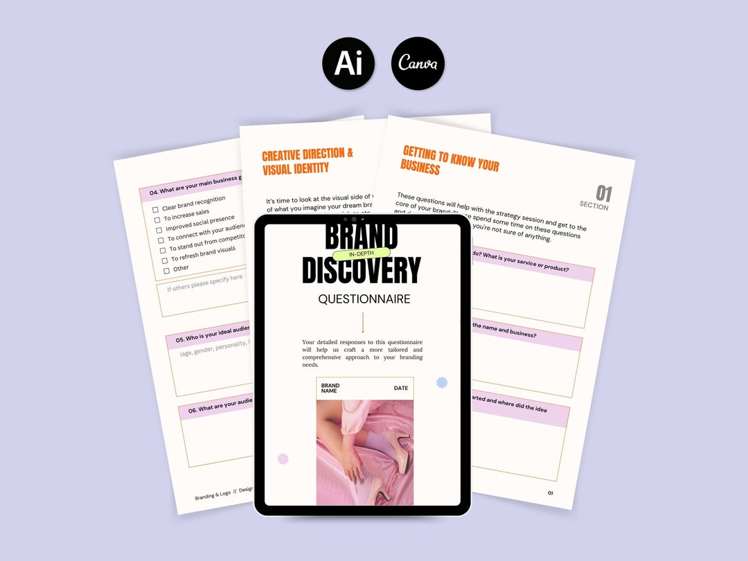 Branding Questionnaire Template for Logo & Brand Designer Client Packet ...