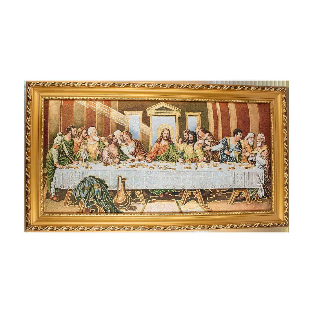Mrcjsales: Last Supper Cloth Frame Religious Icon on Woven Cloth ...