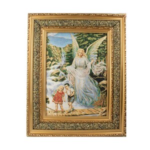 Mrcjsales: Guardian Angel Cloth Frame | Golden Double Frame | Religious ...