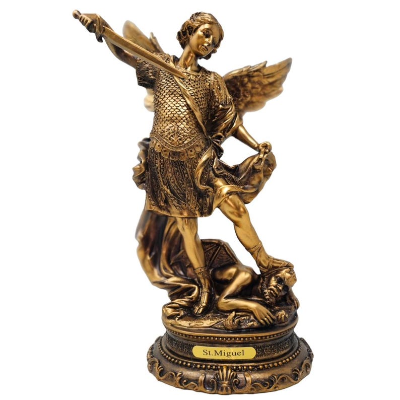 Saint Michael Archangel 12" Statue (san Miguel Arcángel) – Bronze Resin ...
