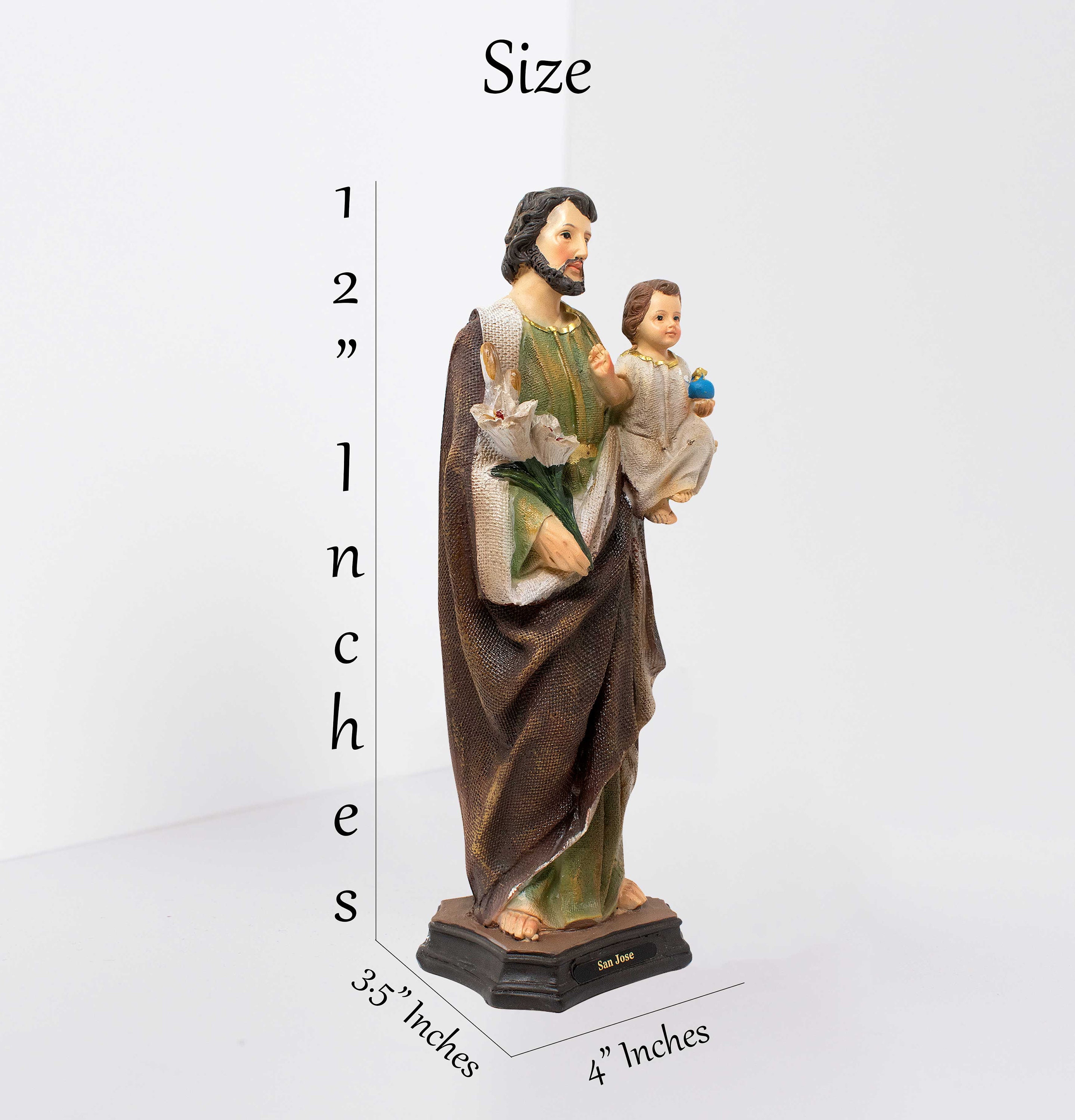 Mrcjsales St. Joseph Canvas Resin Statue Multiple Sizes Sacred Home ...