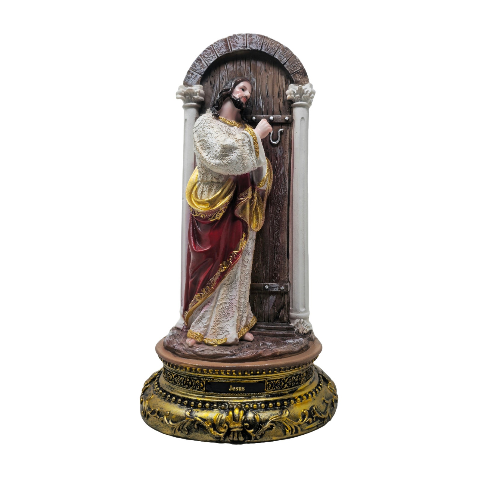 Jesus Christ Knocking on the Door Statue | 12" Resin Religious Figurine ...