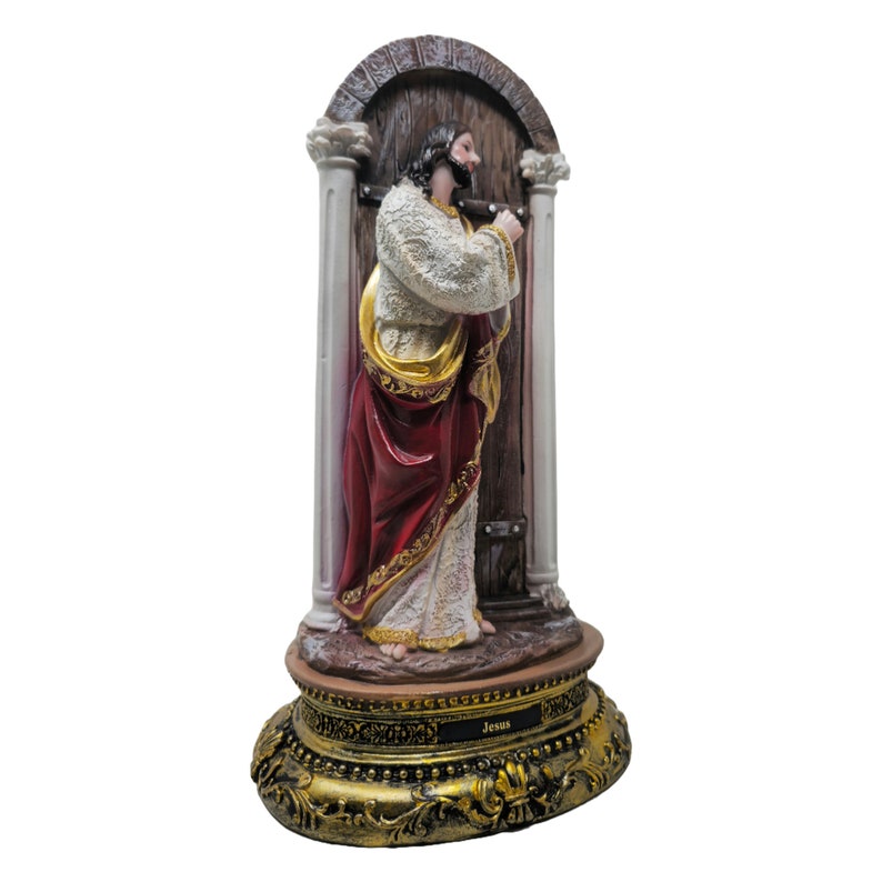 Jesus Christ Knocking on the Door Statue | 12" Resin Religious Figurine ...