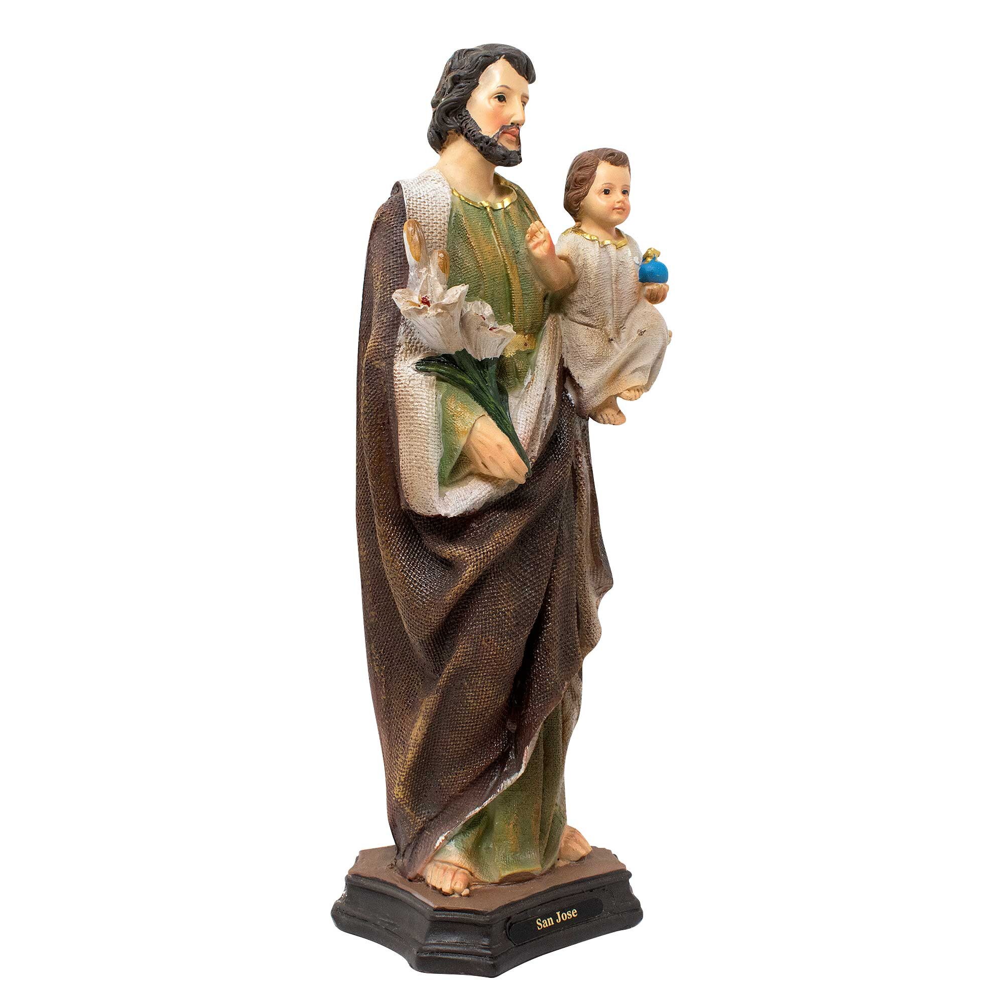 Mrcjsales St. Joseph Canvas Resin Statue Multiple Sizes Sacred Home ...