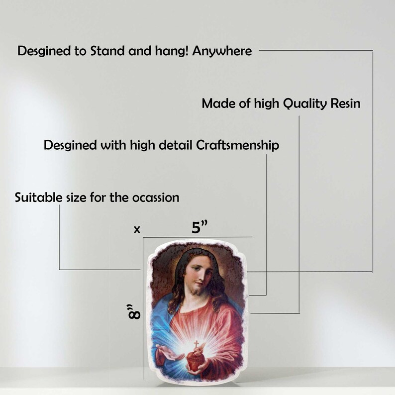 Mrcjsales: Sacred Heart of Jesus Plaque Pregamino Unique Decor Piece ...
