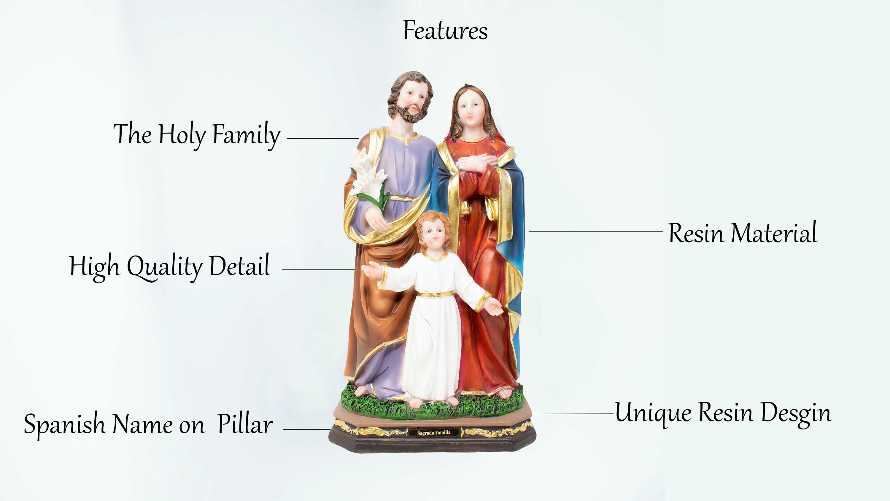 Holy Family Resin Statue – Elegant Religious Home Decor - Etsy