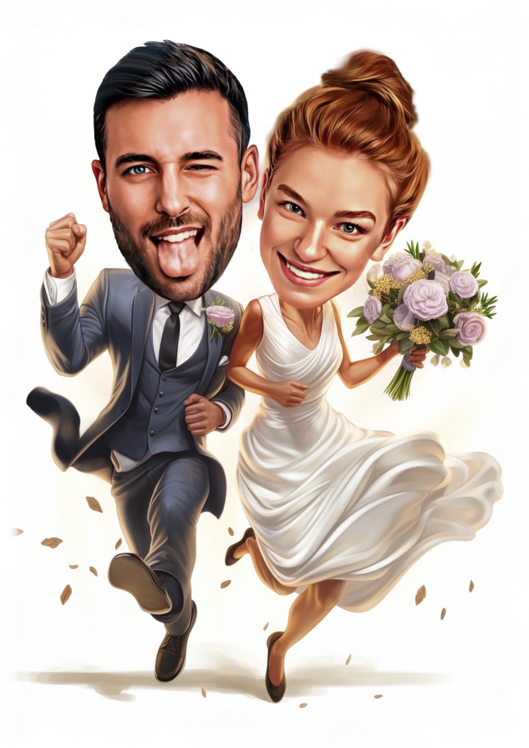 Personalised Wedding Couples Cartoon Portrait, Wedding Caricature ...
