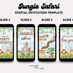 Editable Animated Video Invitation Jungle Safari Jungle Safari Digital ...