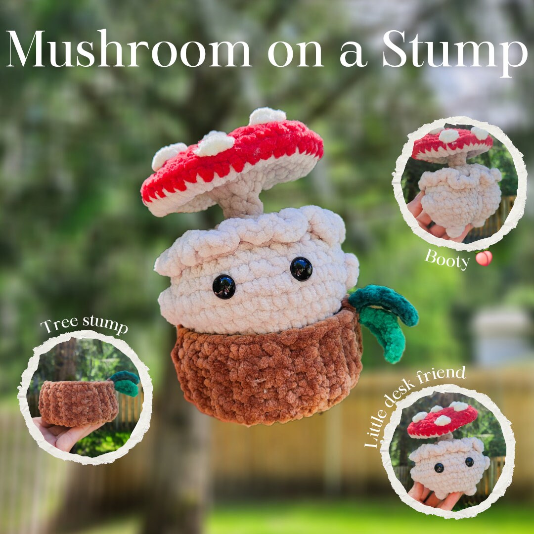 Bello the Mushroom on a Stump Amigurumi Patterns | Digital Download ...