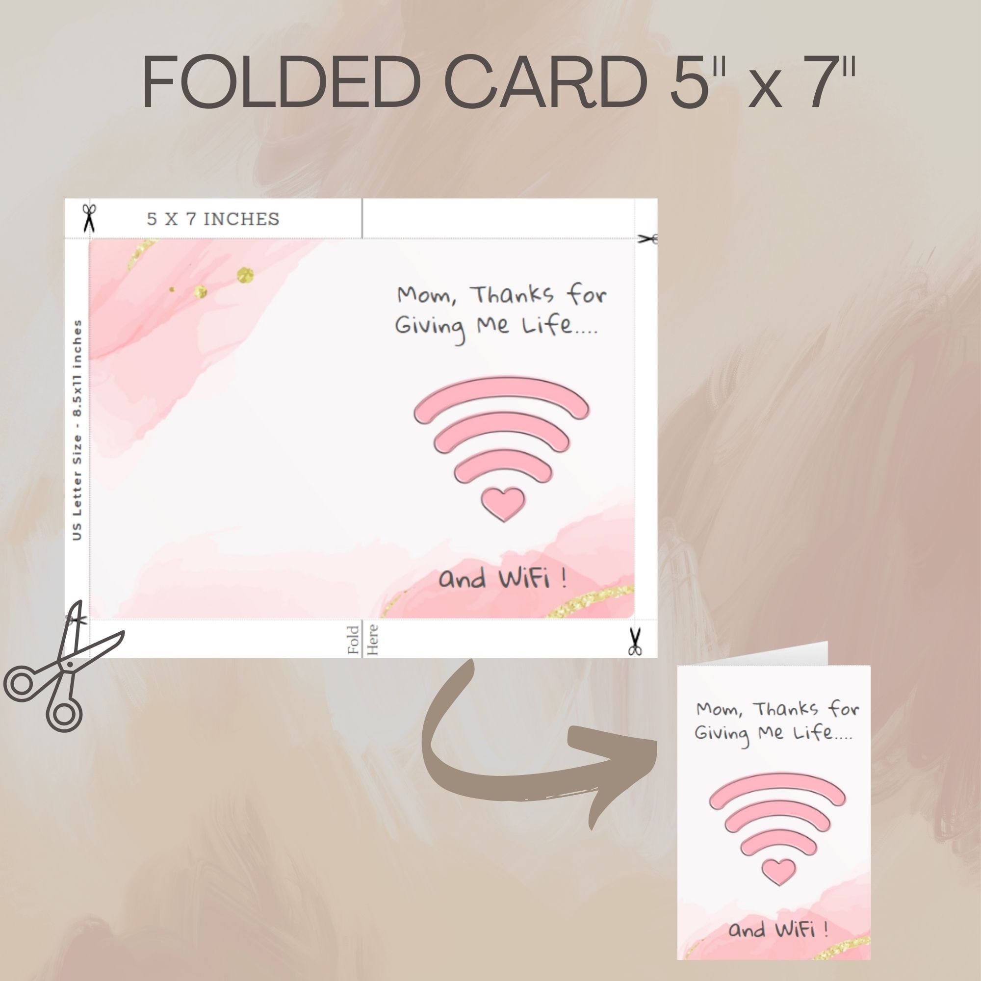 Printable Mother's Day Card, Instant Download Digital Mom Card, Funny ...