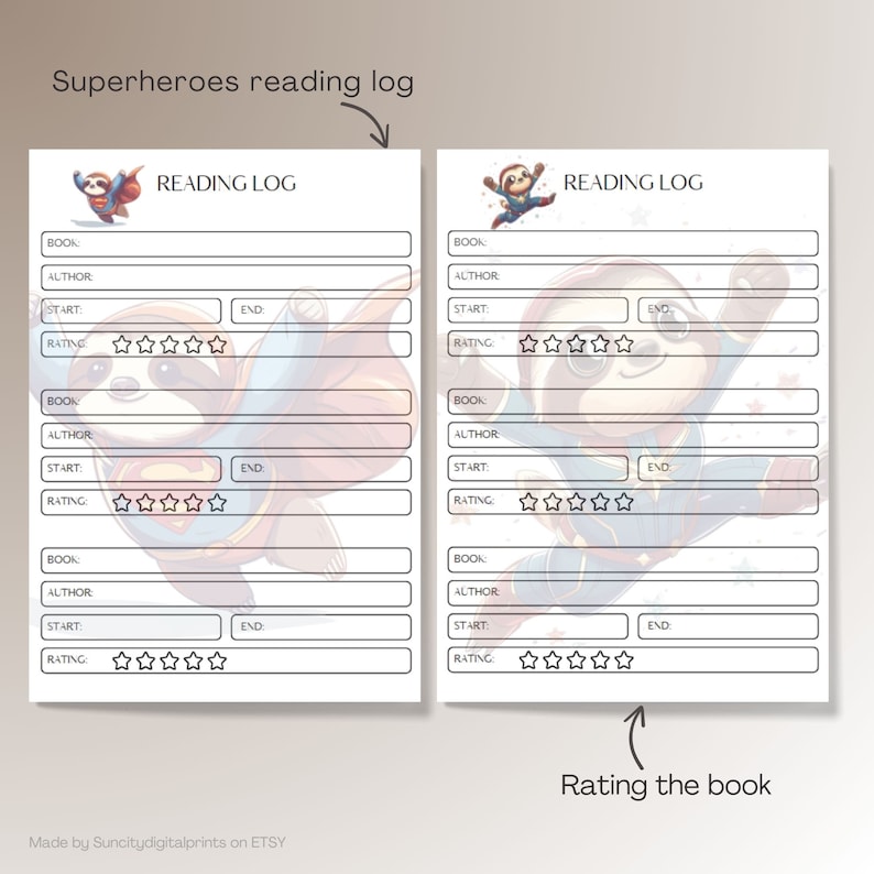 Reading Log Printable PDF | A4, A5 Sizes | Book Tracker, Reading ...