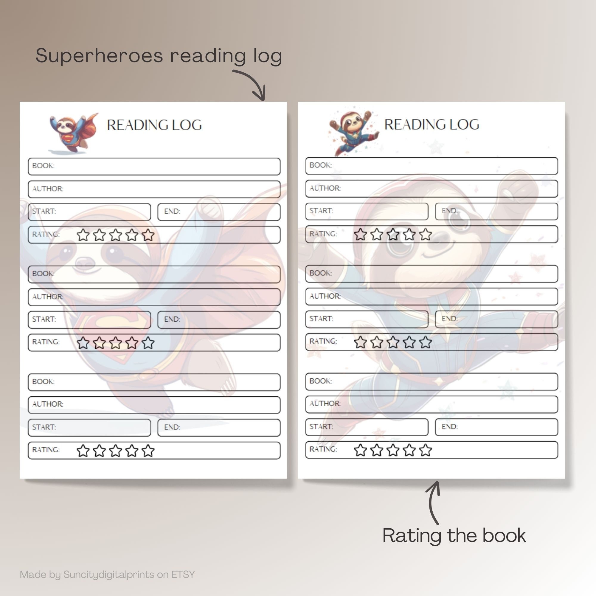 Reading Log Printable PDF | A4, A5 Sizes | Book Tracker, Reading ...