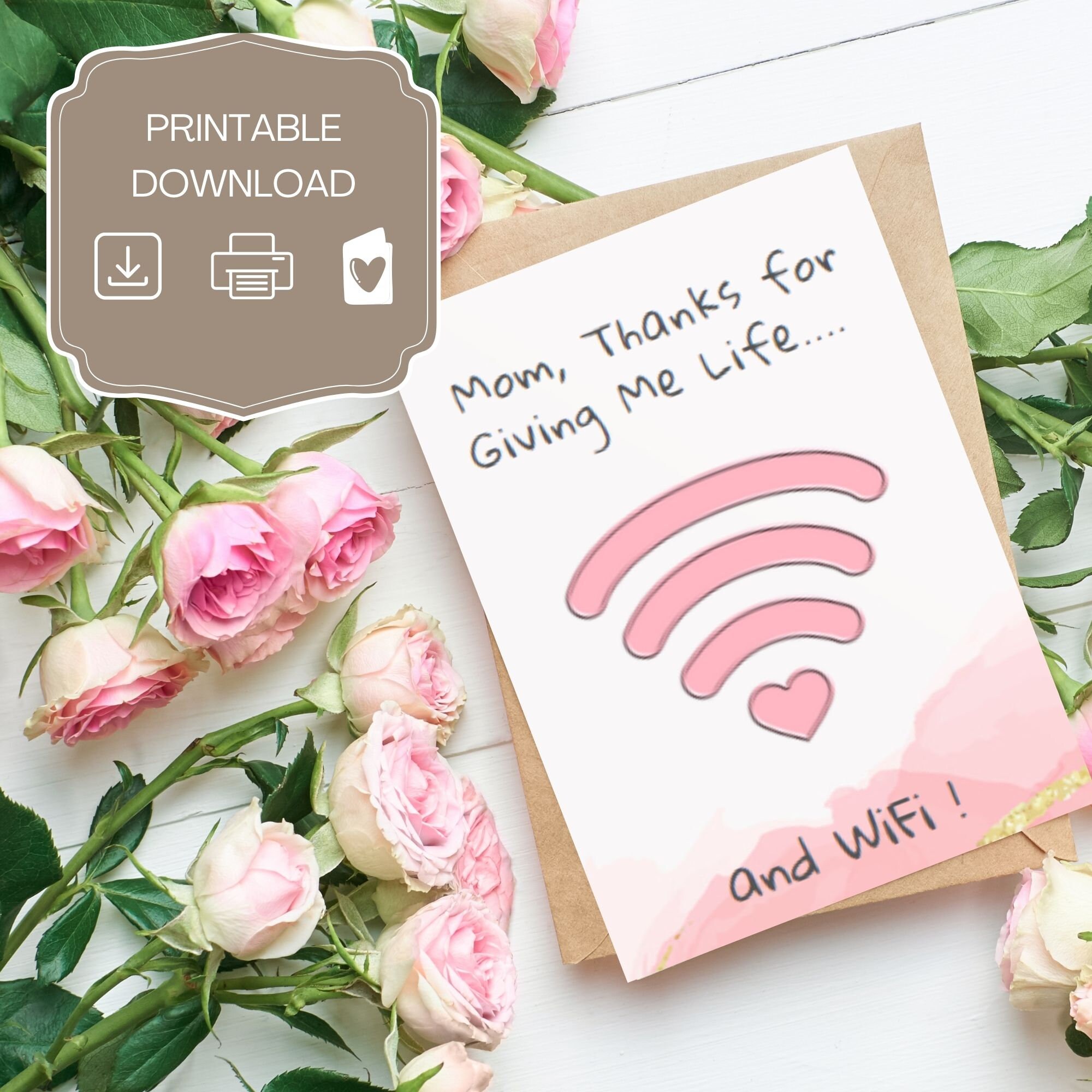 Printable Mother's Day Card, Instant Download Digital Mom Card, Funny ...