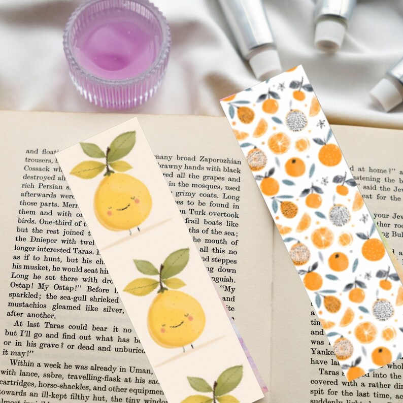 10 Digital Download Fruits Bookmarks Set, Seasonal Fruits, DIY Craft ...
