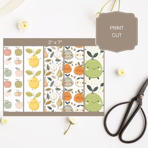 10 Digital Download Fruits Bookmarks Set, Seasonal Fruits, DIY Craft ...