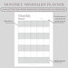Printable Monthly Planner PDF, A4 Letter Size, Minimalist Organizer ...