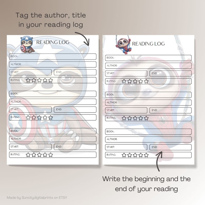Reading Log Printable PDF | A4, A5 Sizes | Book Tracker, Reading ...