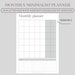 Printable Monthly Planner PDF, A4 Letter Size, Minimalist Organizer ...