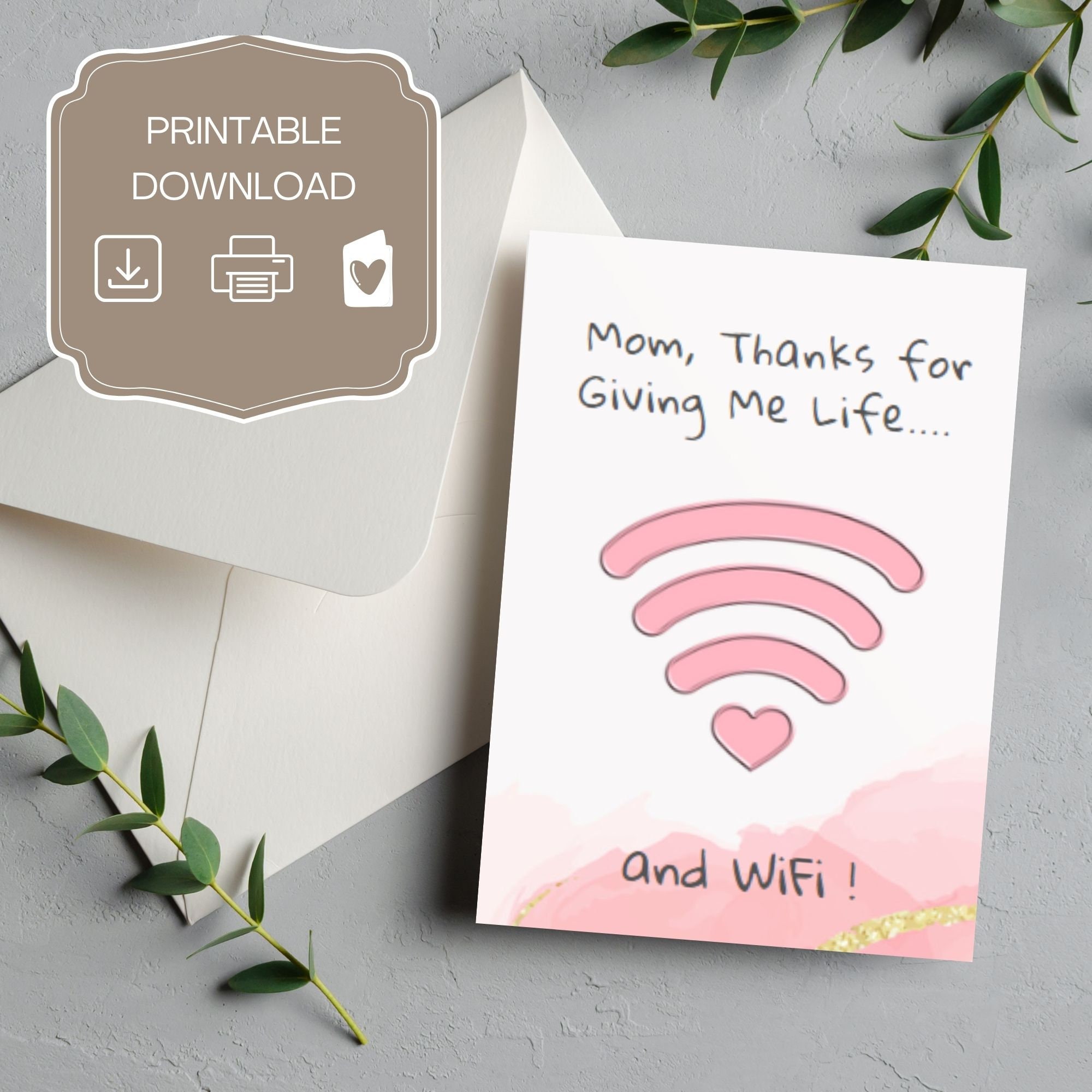 Printable Mother's Day Card, Instant Download Digital Mom Card, Funny ...