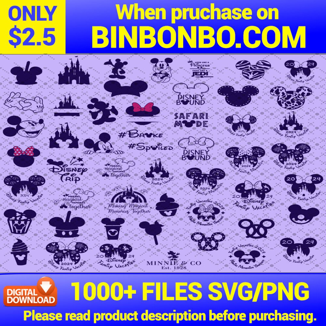 1000 Mega Mouse and Friends Svg/ Png Bundle, Family Vacation 2024 ...