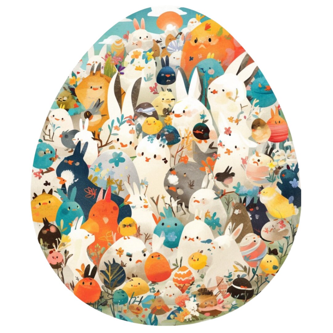 Easter Bunny Clipart Bundle Happy Easter Eggs Flower Christian Decor ...