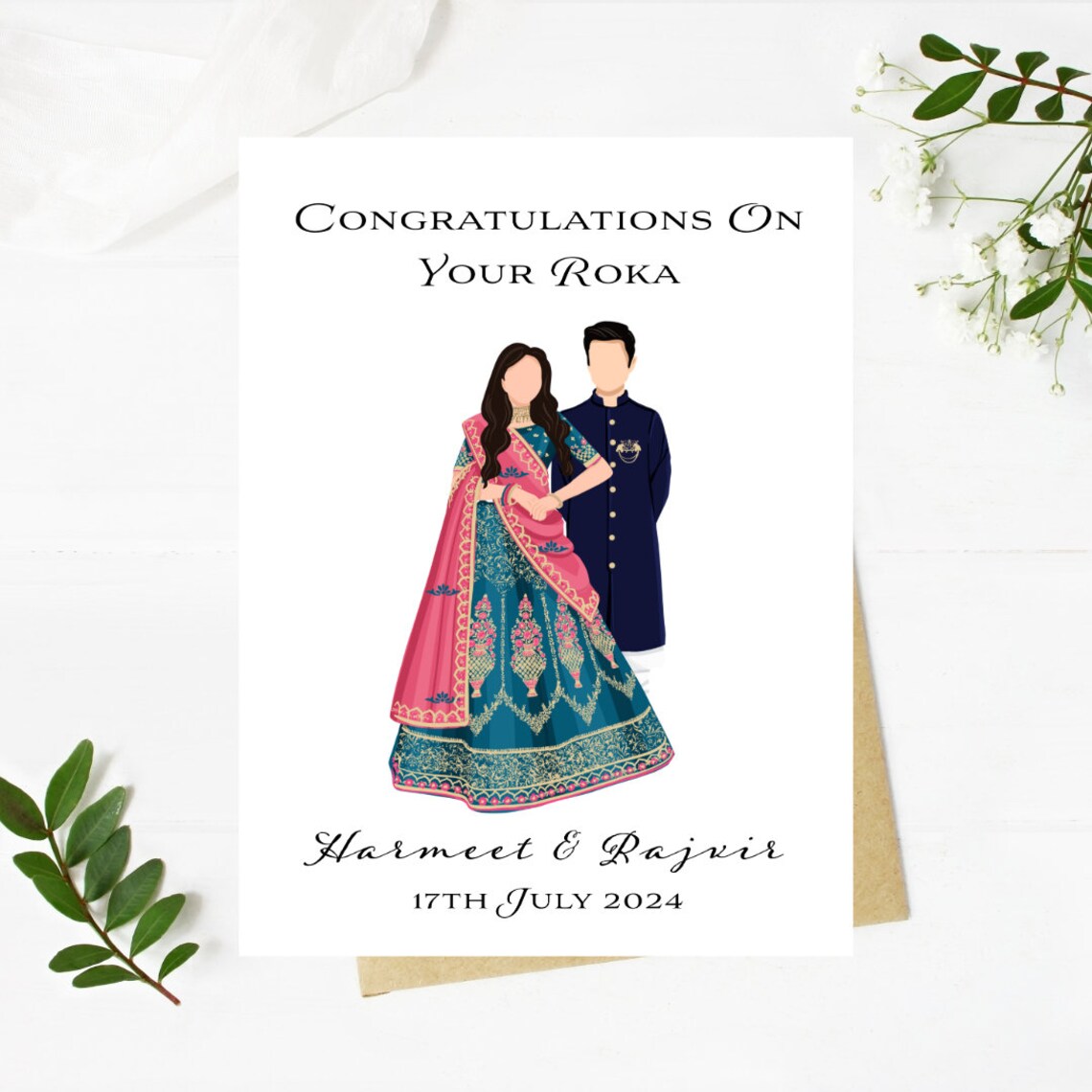Sikh Punjabi Wedding Card Hindu Indian Wedding Card Roka Card ...