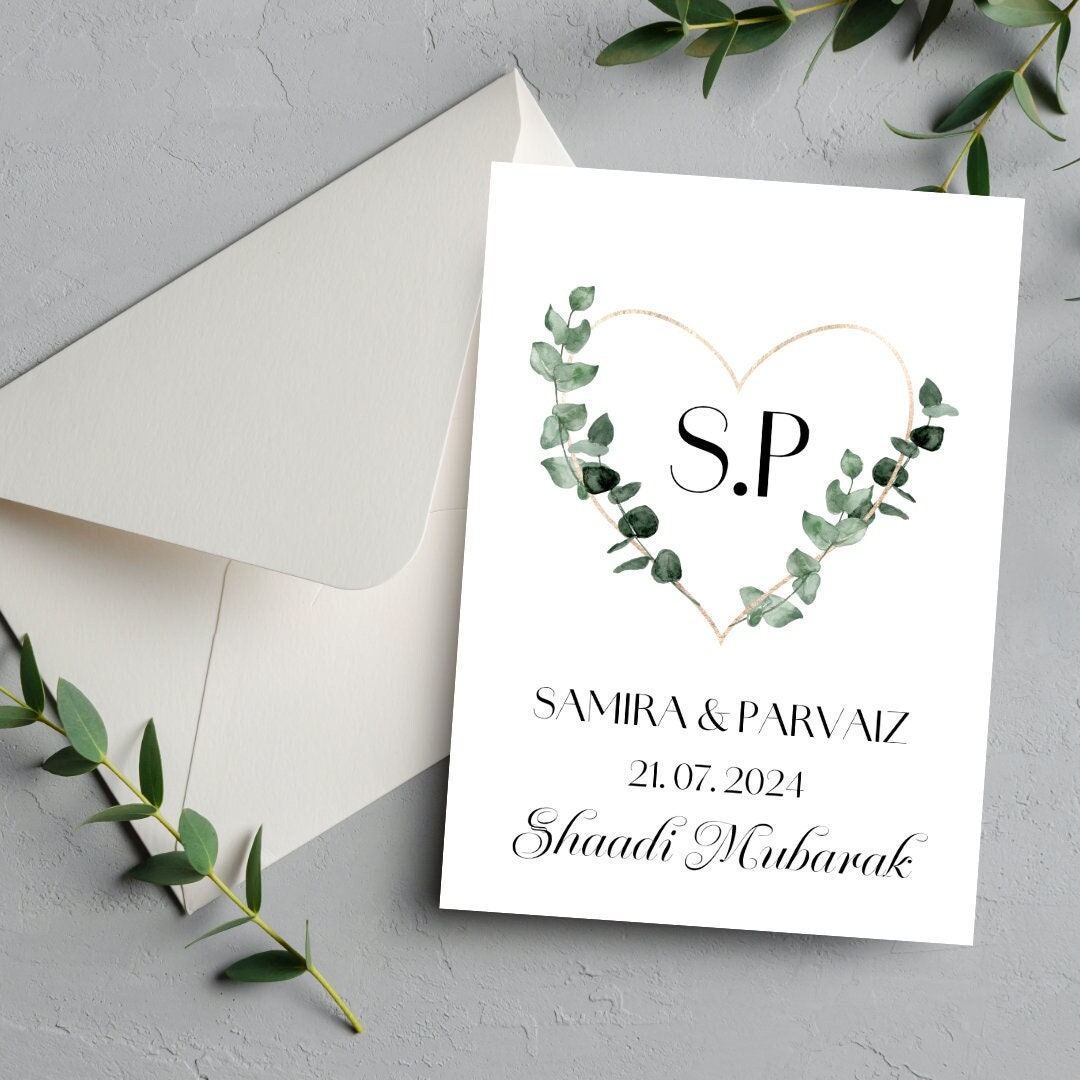 Nikkah Mubarak Card Shaadi Mubarak Card Walima Card Islamic Wedding ...