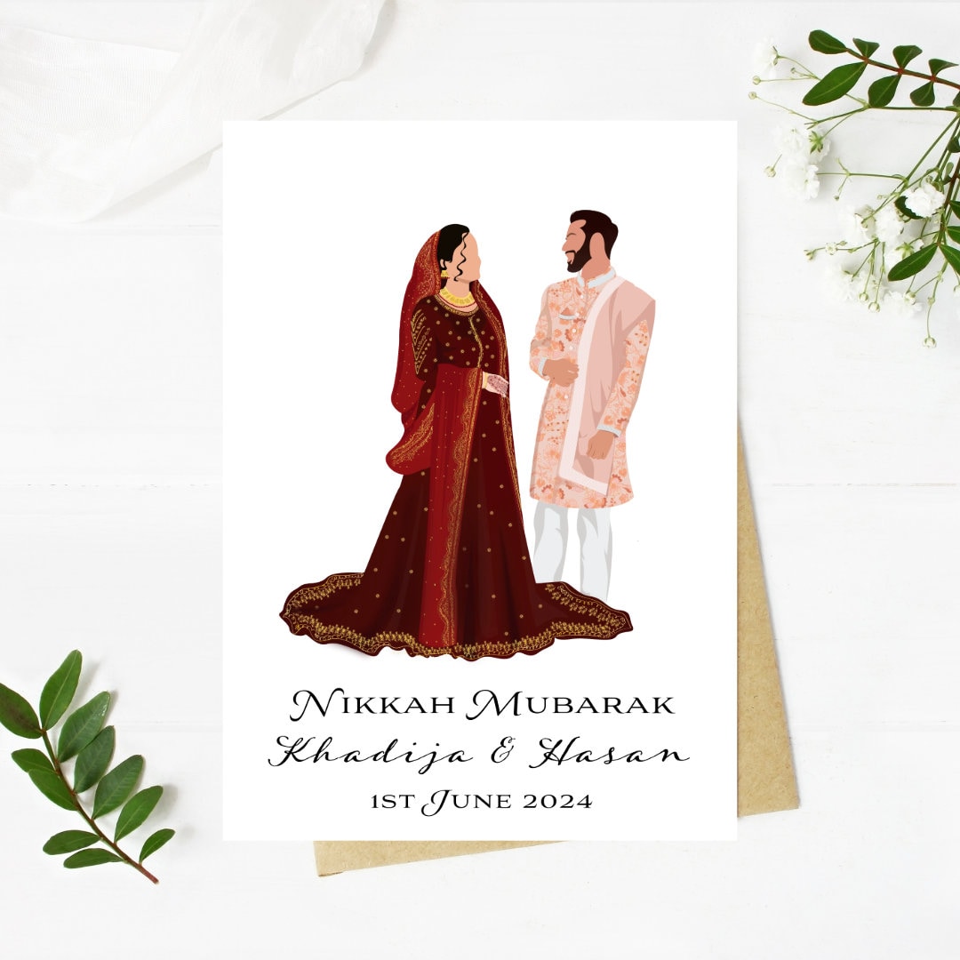 Nikkah Mubarak Card Shaadi Card Nikkah Gift Islamic Wedding Card ...