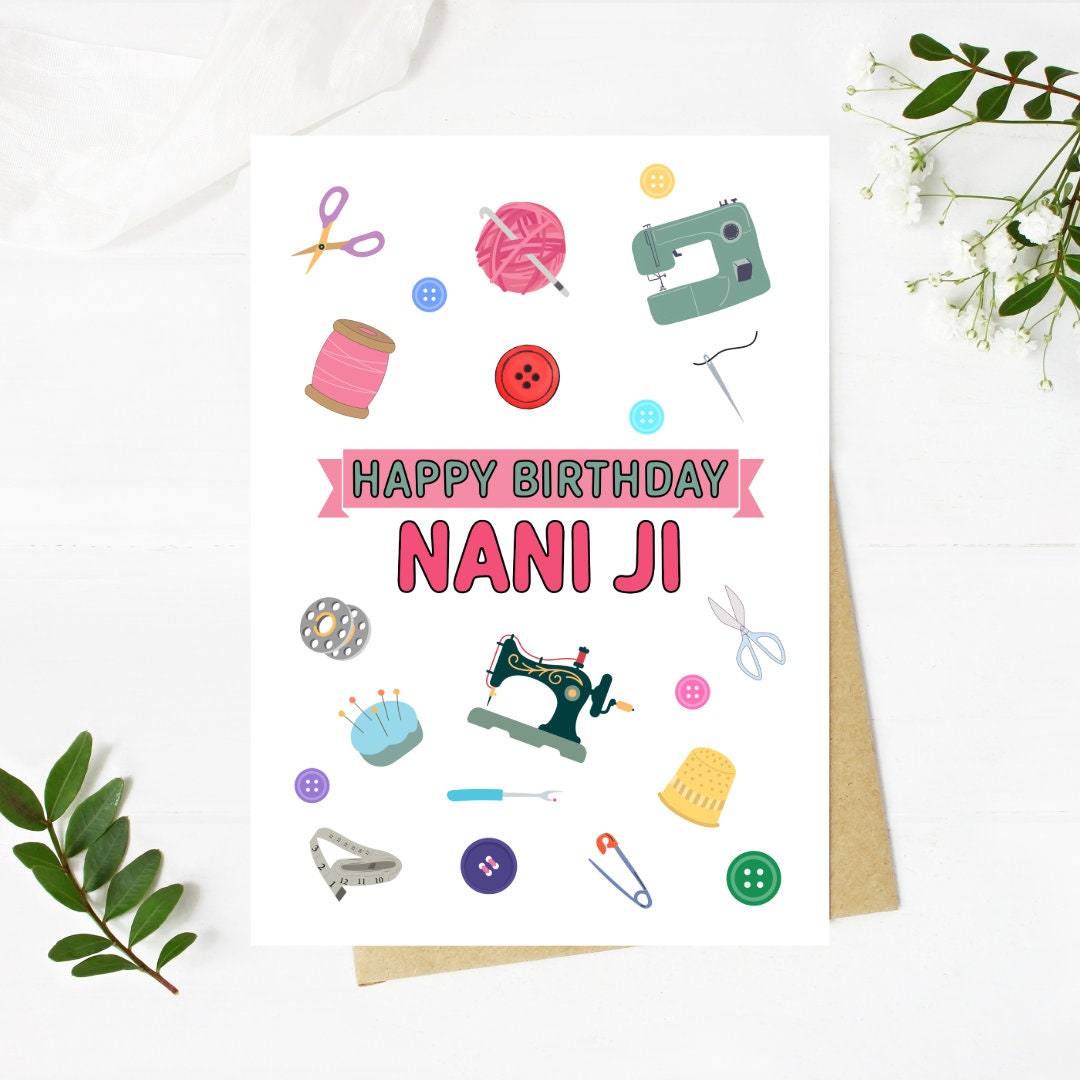 Happy Birthday Nani Ji Happy Birthday Bibi Ji Indian Birthday Card for ...