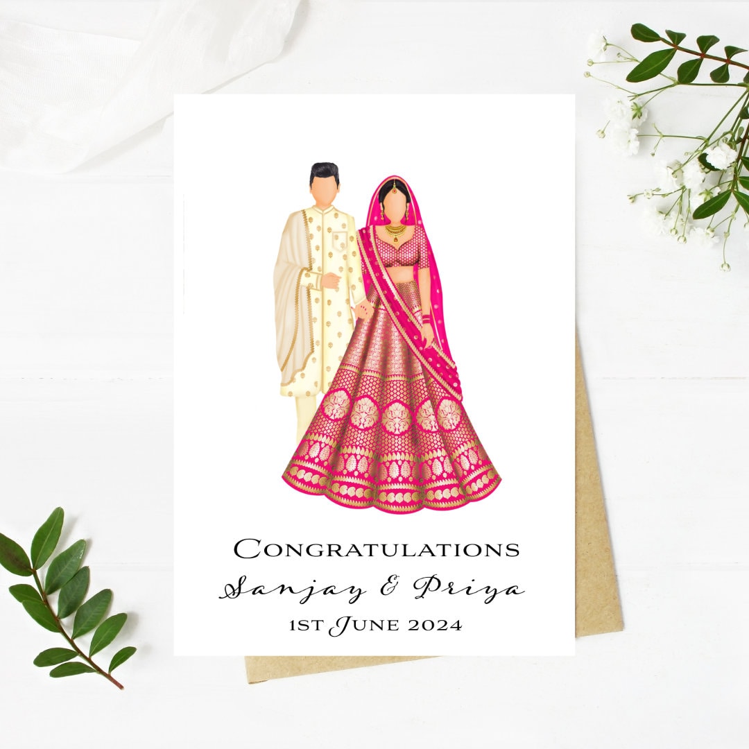 Personalised Sikh Wedding Card Congratulations Indian Wedding Card ...