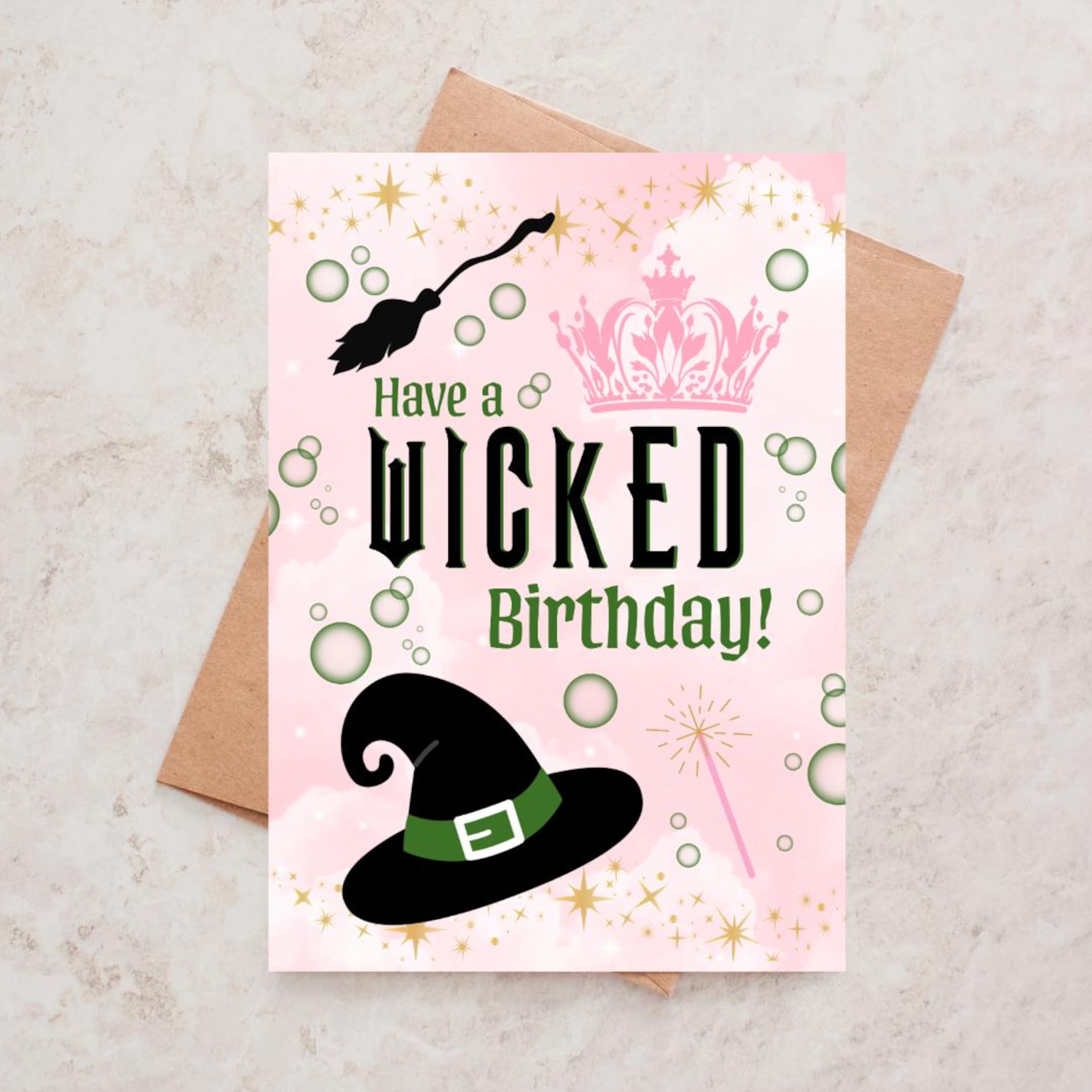 Have A Wicked Birthday Card Wicked Birthday Card Glinda Elphaba Witch ...