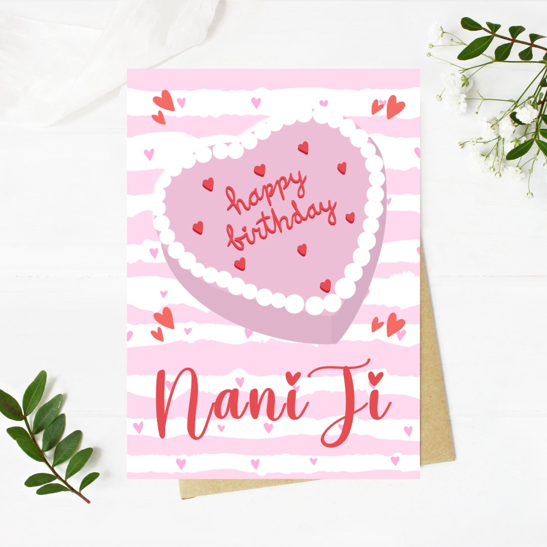 Indian Birthday Card Happy Birthday Pua Ji Nani Ji Massi Ji Dadi Ji ...