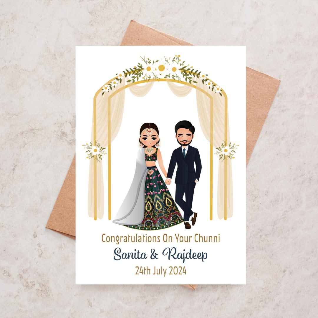 Personalised Sikh Punjabi Wedding Card Hindu Congratulations Indian ...