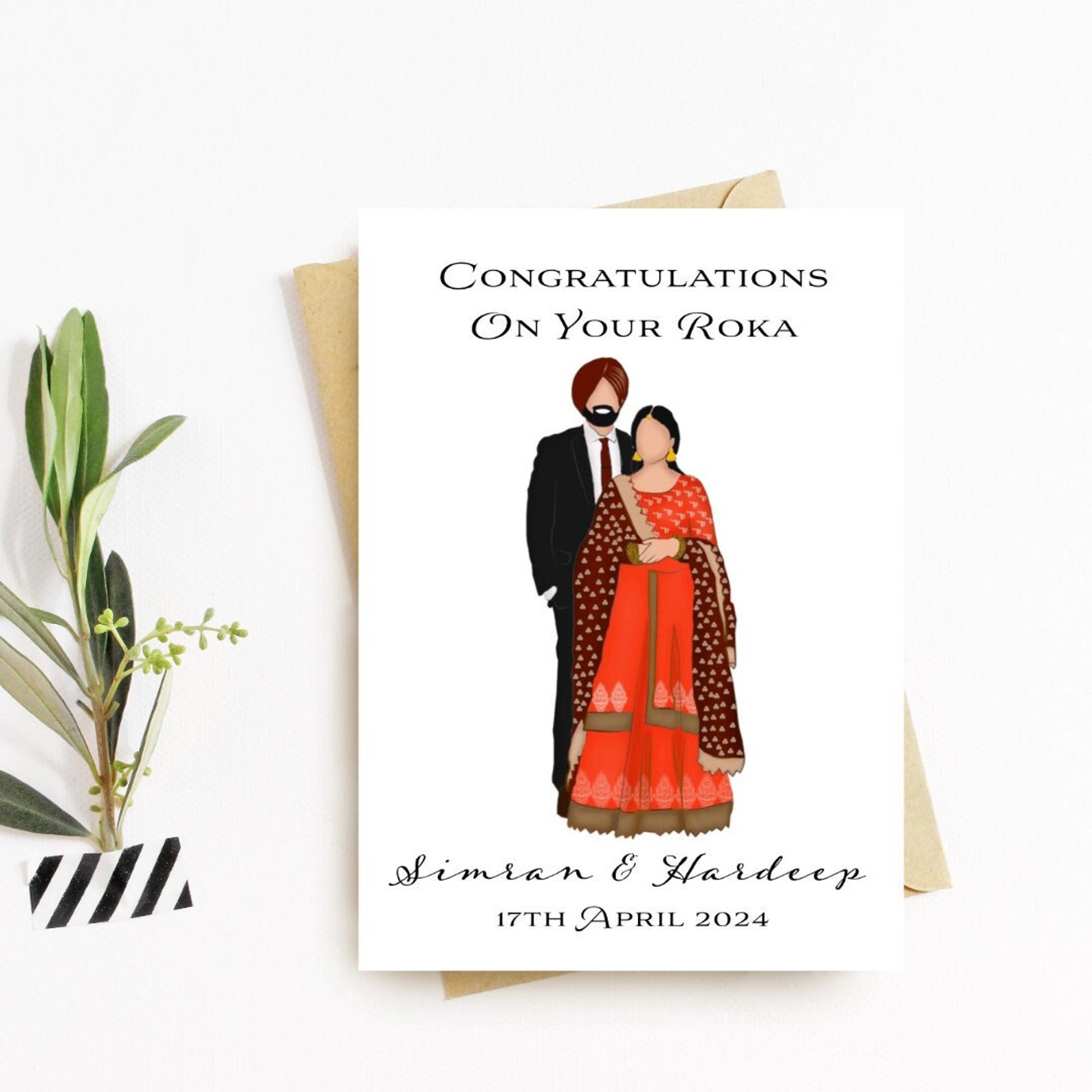 Personalised Sikh Punjabi Wedding Card Congratulations Indian Wedding ...